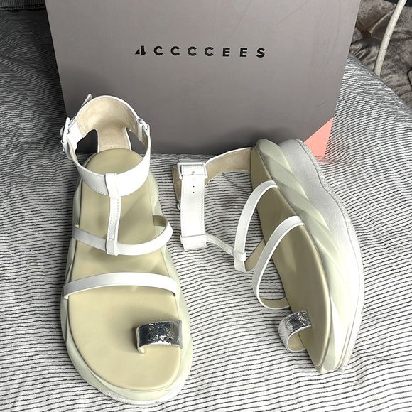 4CCCCEES | Shoes | 4ccccees White With Silver Thong The Most ...